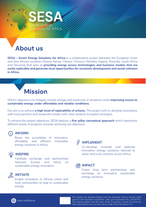 SESA - Smart Energy Solutions for Africa | SESA - is a collaborative ...